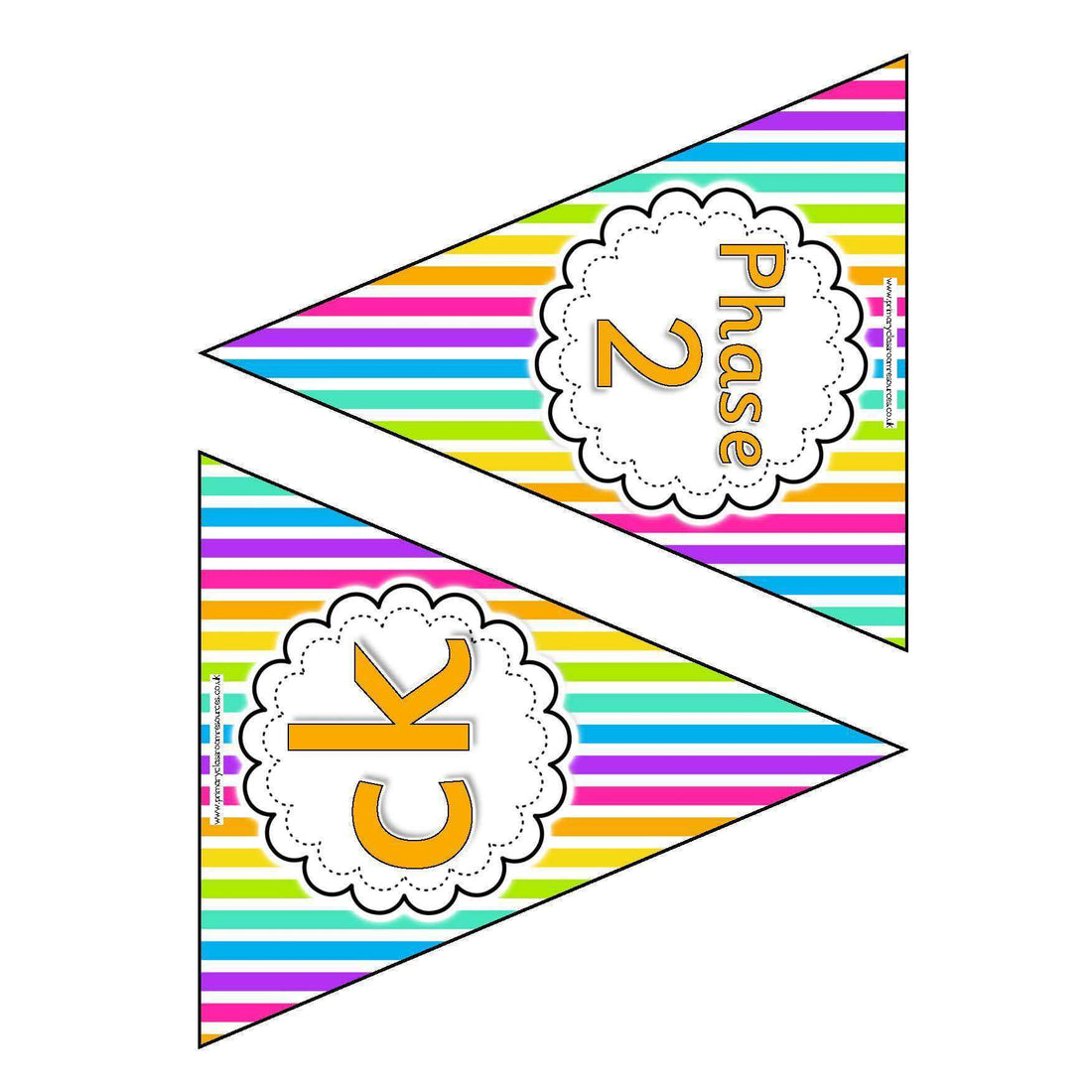 Letters and Sounds Phase 2 Classroom Display Bunting - Rainbow ...