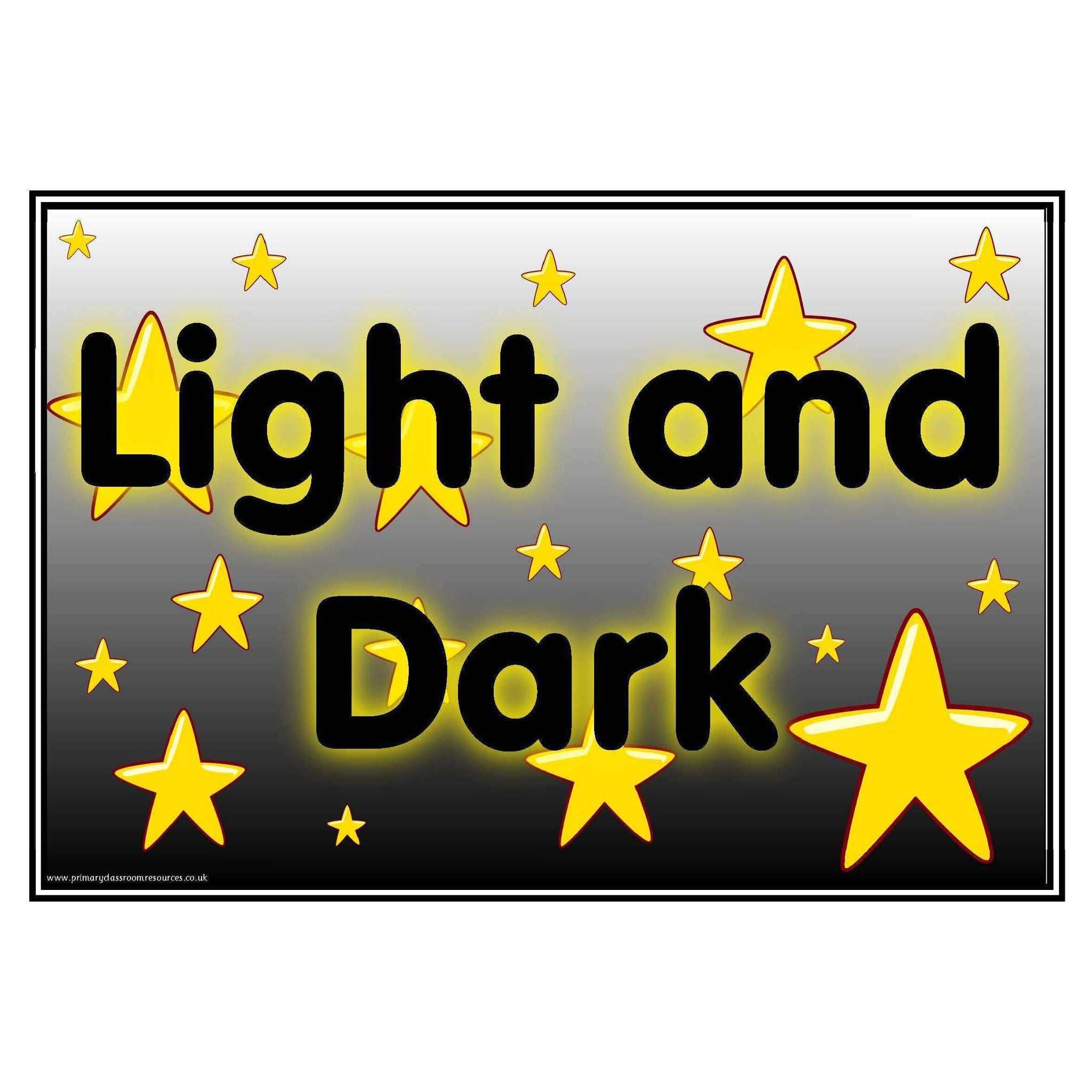 Light and Dark Header Poster – Primary Classroom Resources