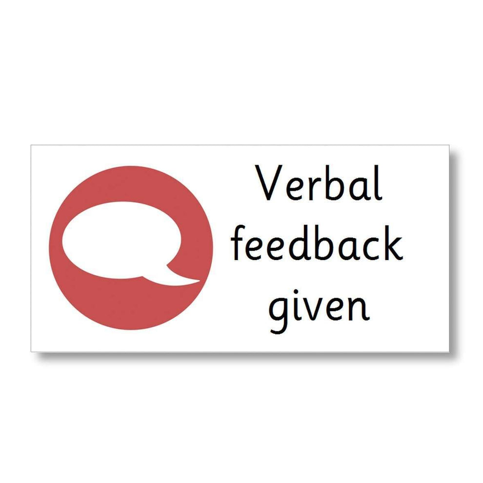 Verbal feedback given Marking Stickers – Primary Classroom Resources