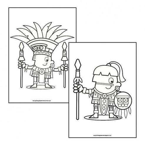 Maya Colouring Pages – Primary Classroom Resources