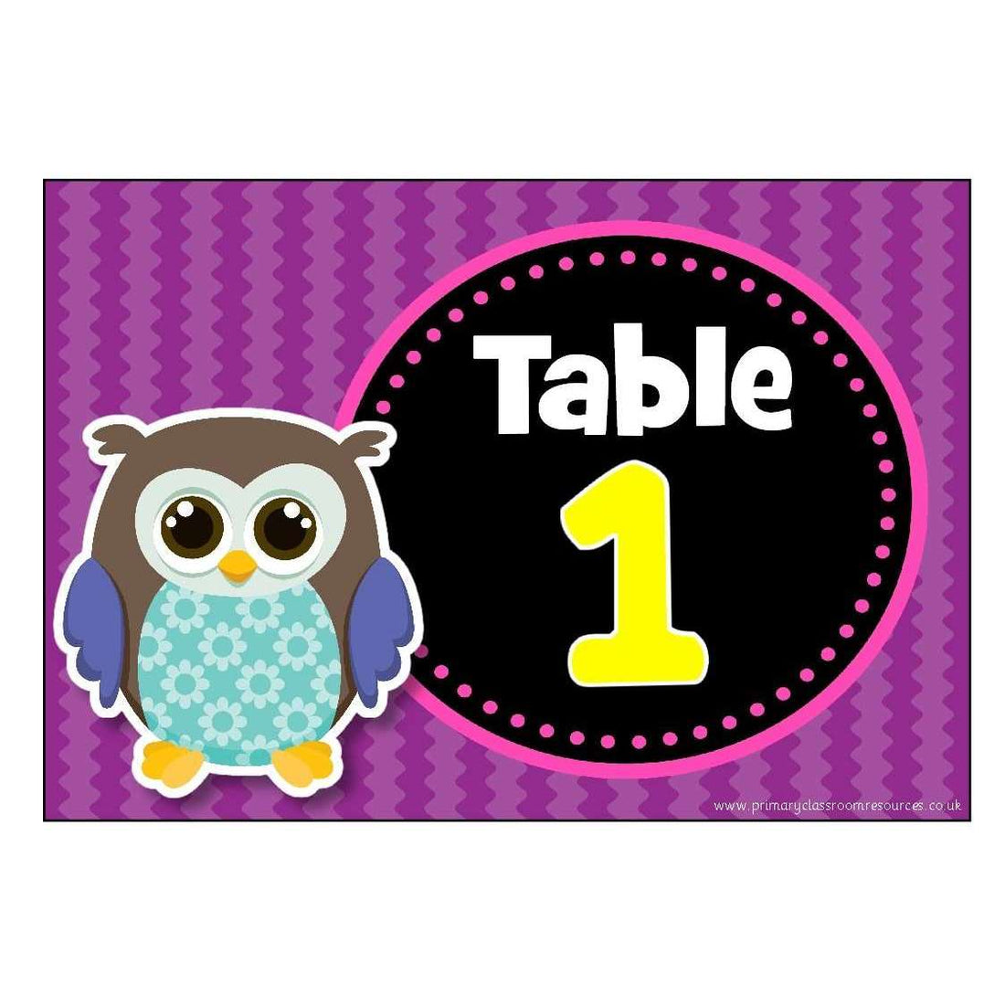Numbered Table Signs - Owl Theme – Primary Classroom Resources