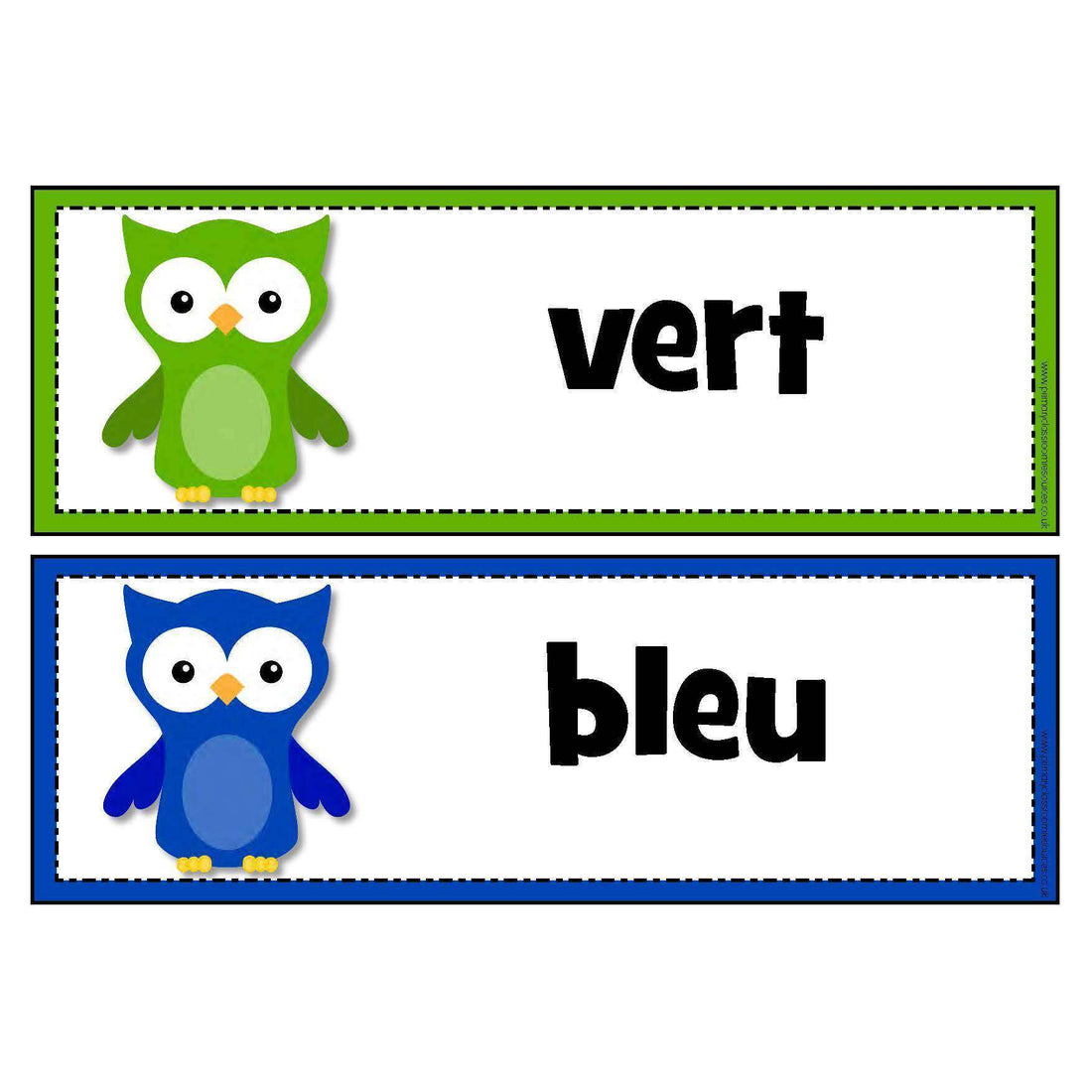 Owl Colours - French – Primary Classroom Resources