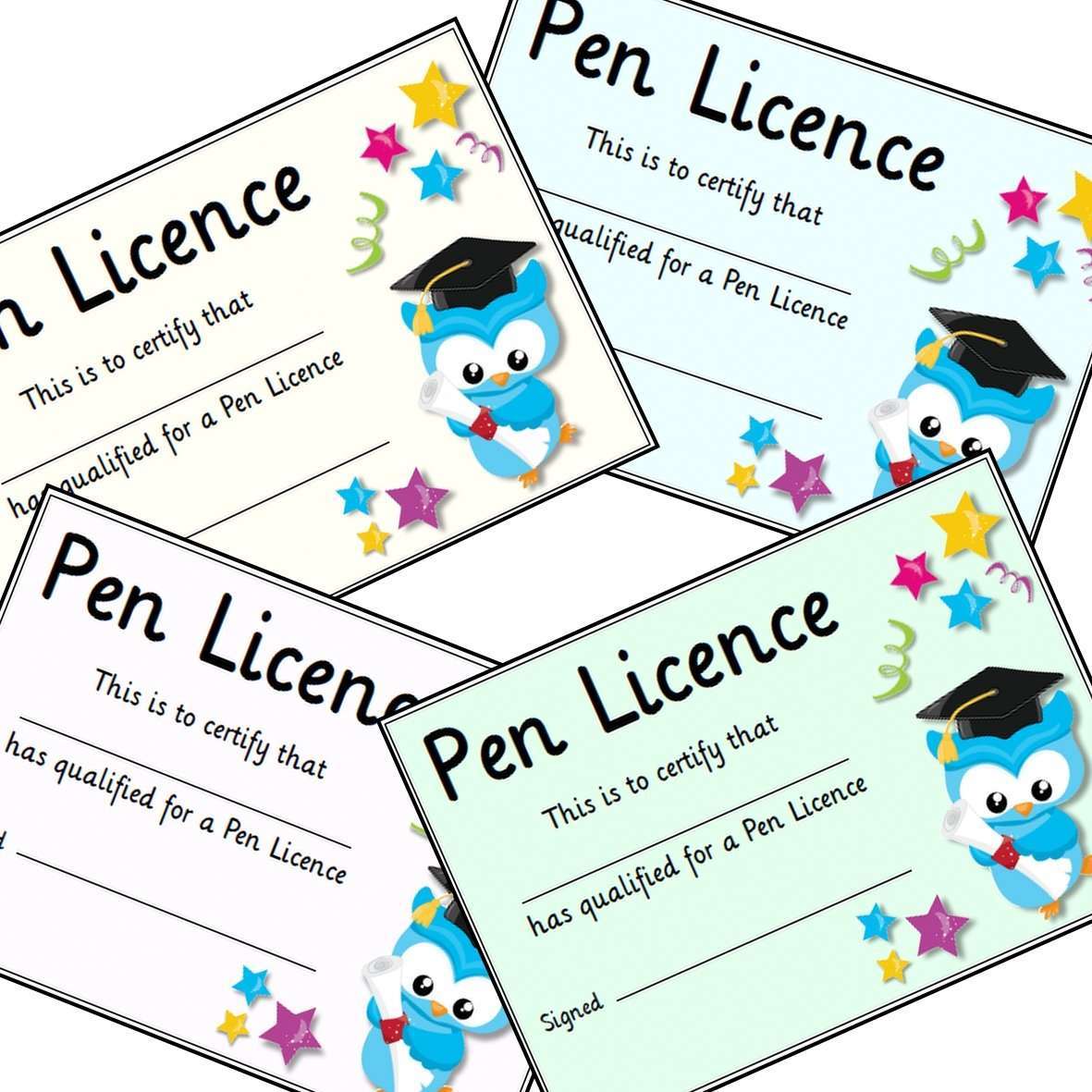Pen Licence Classroom Reward Certificates – Primary Classroom Resources