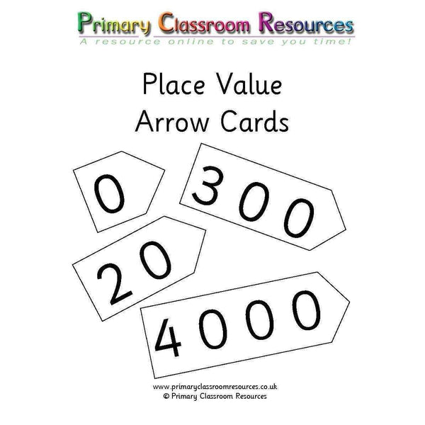 Place Value Arrow Cards – Primary Classroom Resources
