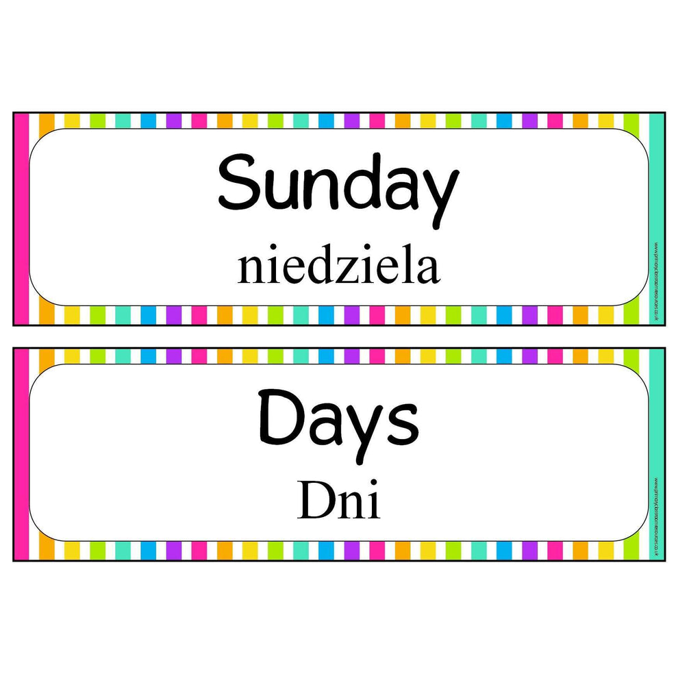 Polish - English Days of the Week – Primary Classroom Resources