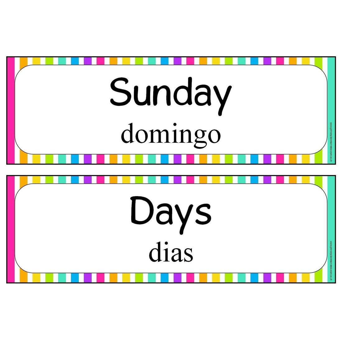 Portuguese - English Days of the Week – Primary Classroom Resources