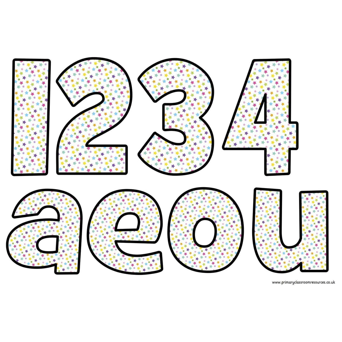 Print Your Own Mini Multi Stars Display Lettering Pack – Primary ...