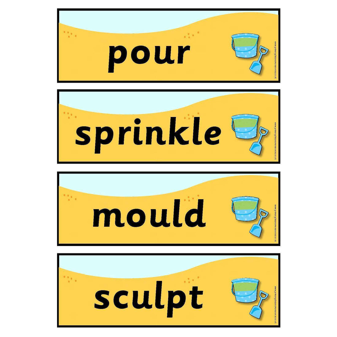 Sand Area Vocabulary Cards – Primary Classroom Resources