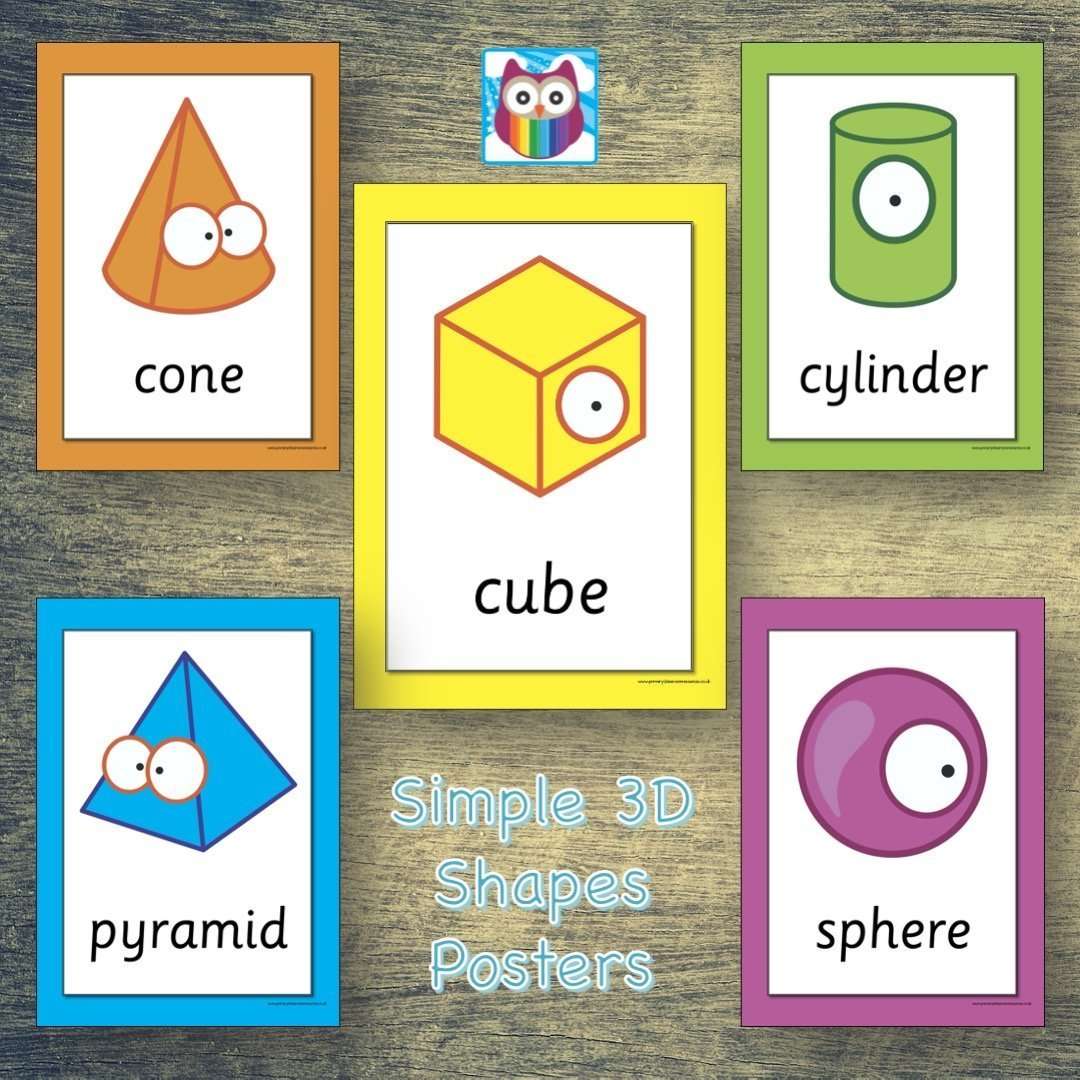 Simple 3D Shapes Classroom Posters – Primary Classroom Resources