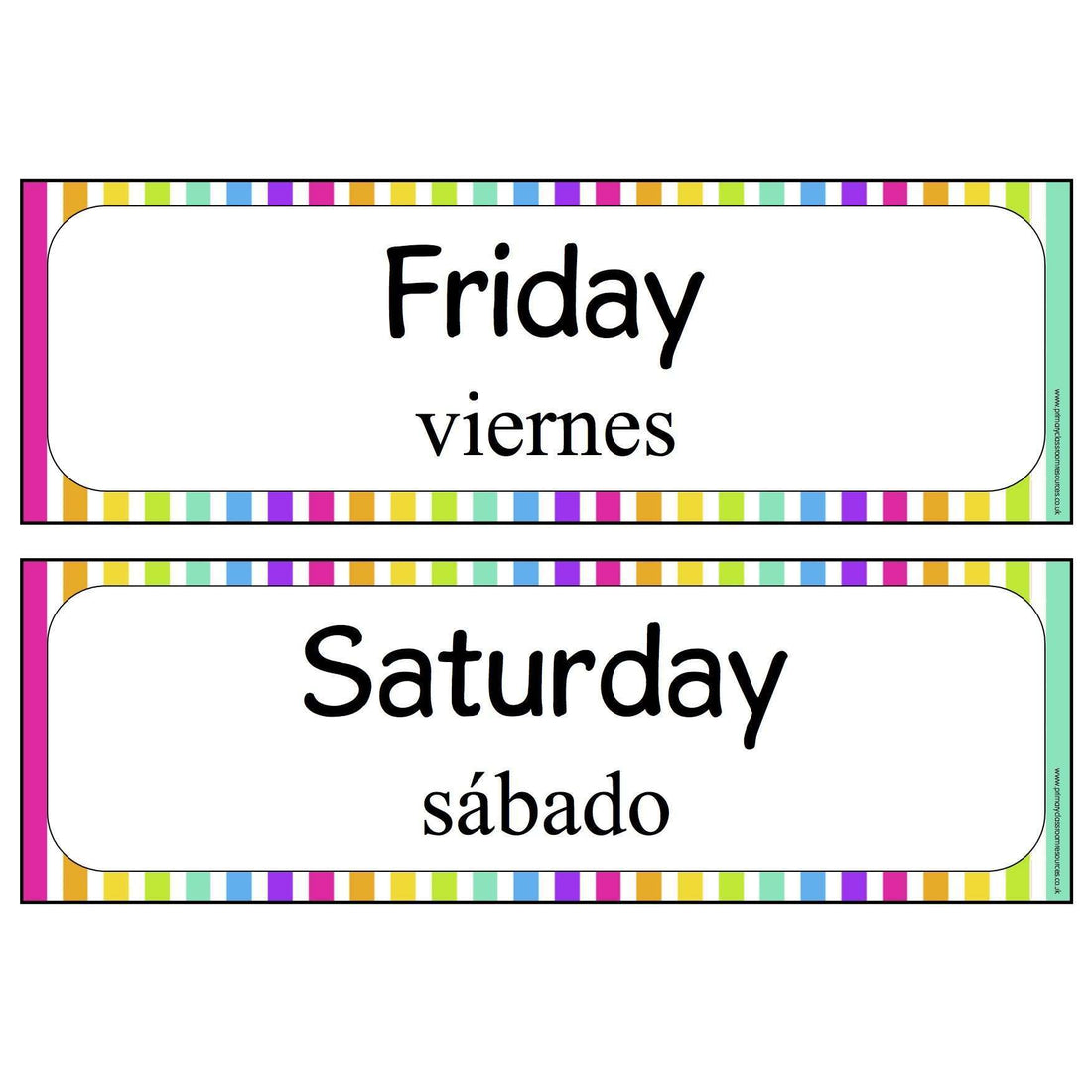 Spanish - English Days of the Week – Primary Classroom Resources