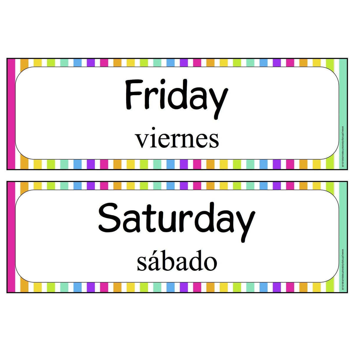 Spanish - English Days of the Week – Primary Classroom Resources