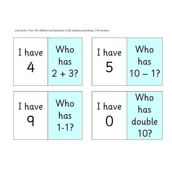 Maths Loop Cards – Primary Classroom Resources