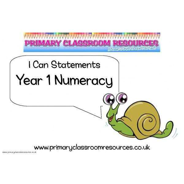 Year 1 Numeracy I Can Statements Posters – Primary Classroom Resources