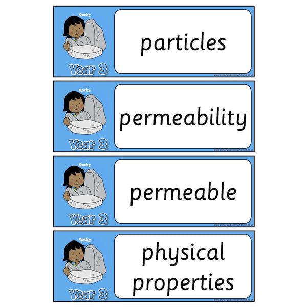 Year 3 Science Vocabulary - Rocks – Primary Classroom Resources