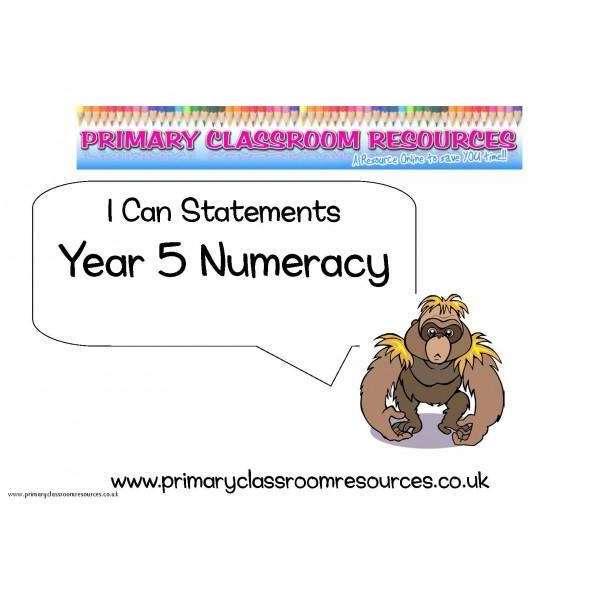 Year 5 Numeracy I Can Statements Posters – Primary Classroom Resources
