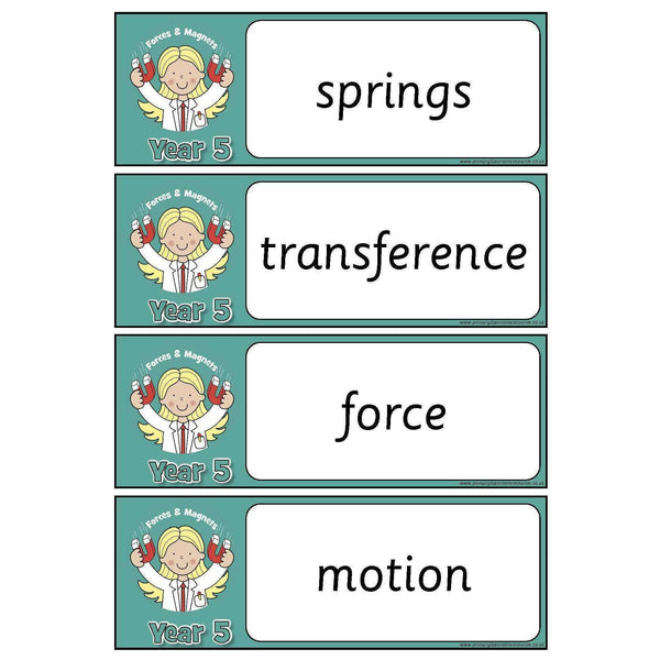 Year 5 Science Vocabulary - Forces & Magnets – Primary Classroom Resources